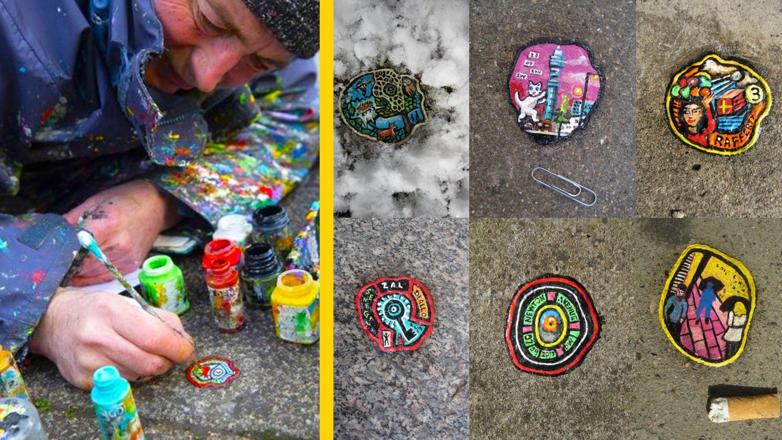 L'ARTISTA CHE DIPINGE SULLE CICCHE ABBANDONATE